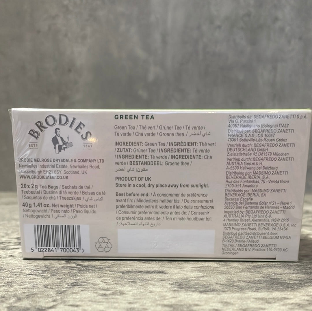 Brodies Green Tea - 20 – JL Gill